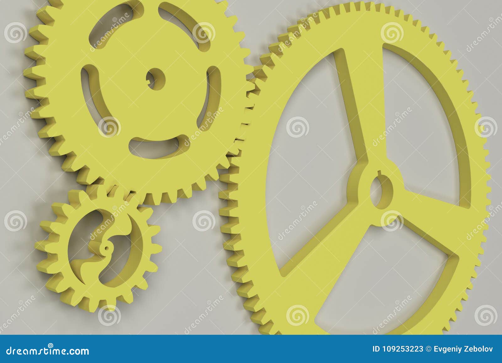 Set of Yellow Gears and Cogs on White Background Stock Illustration ...
