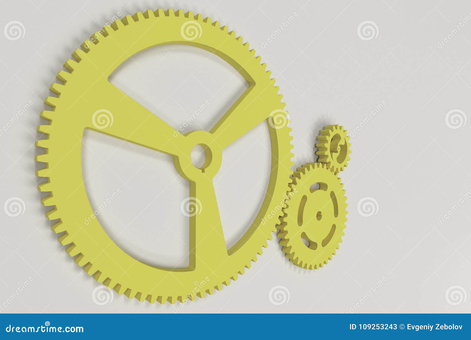 Set of Yellow Gears and Cogs on White Background Stock Illustration ...