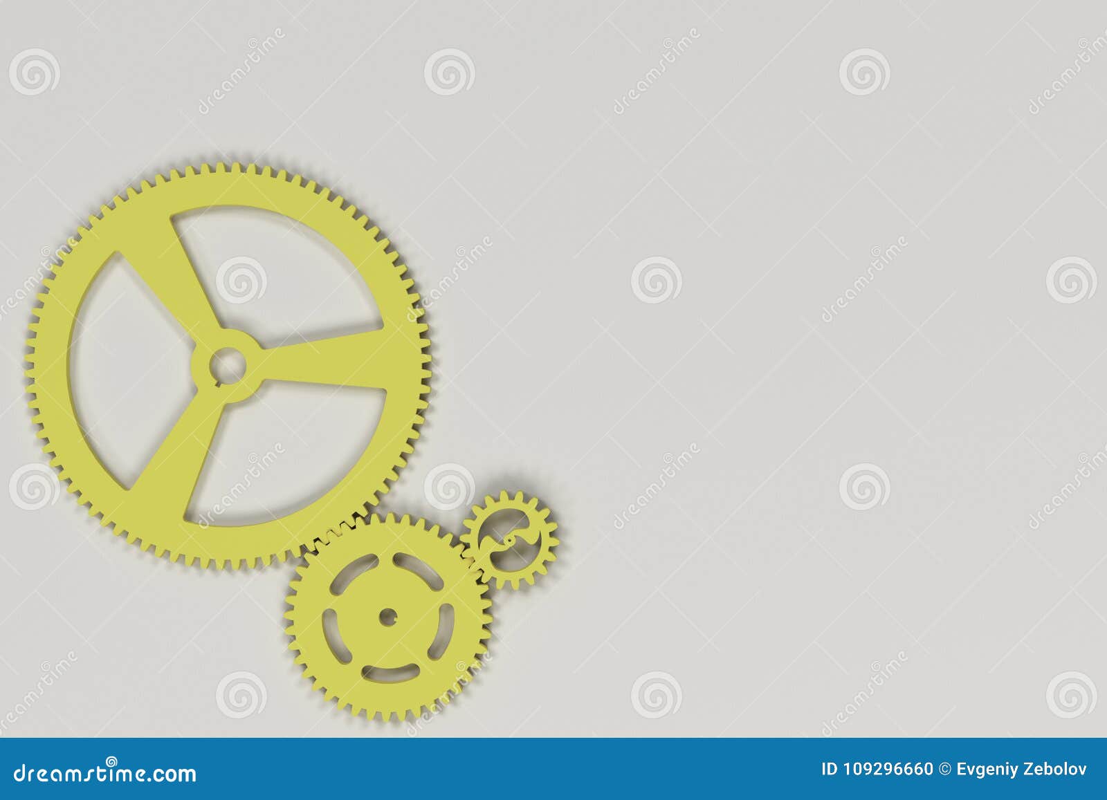Set of Yellow Gears and Cogs on White Background Stock Illustration ...