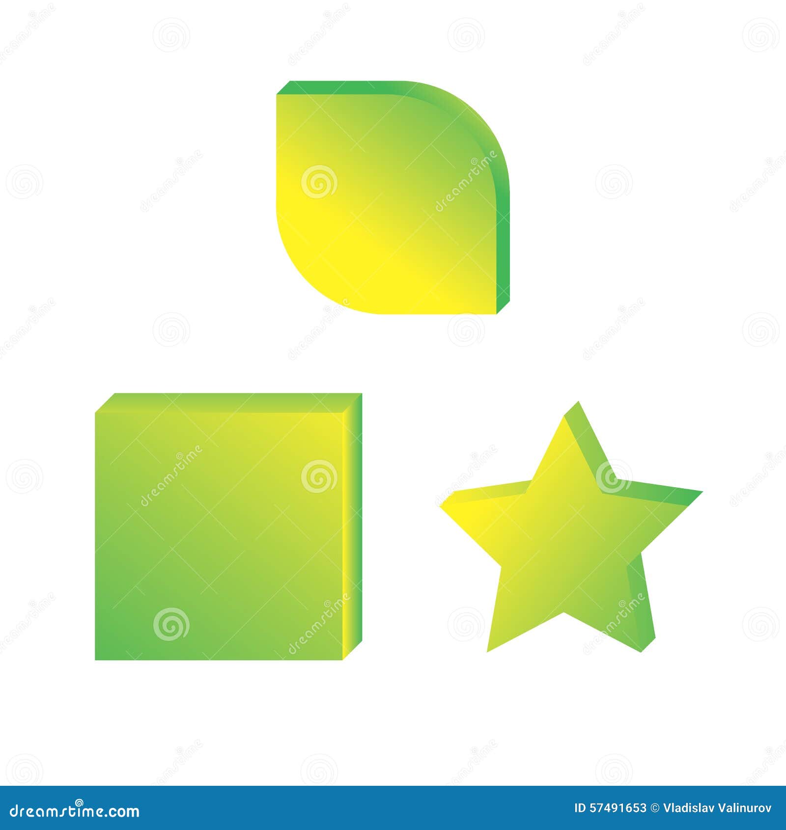 Set of Yellow-green Lemon Star Cube Stock Vector - Illustration of ...