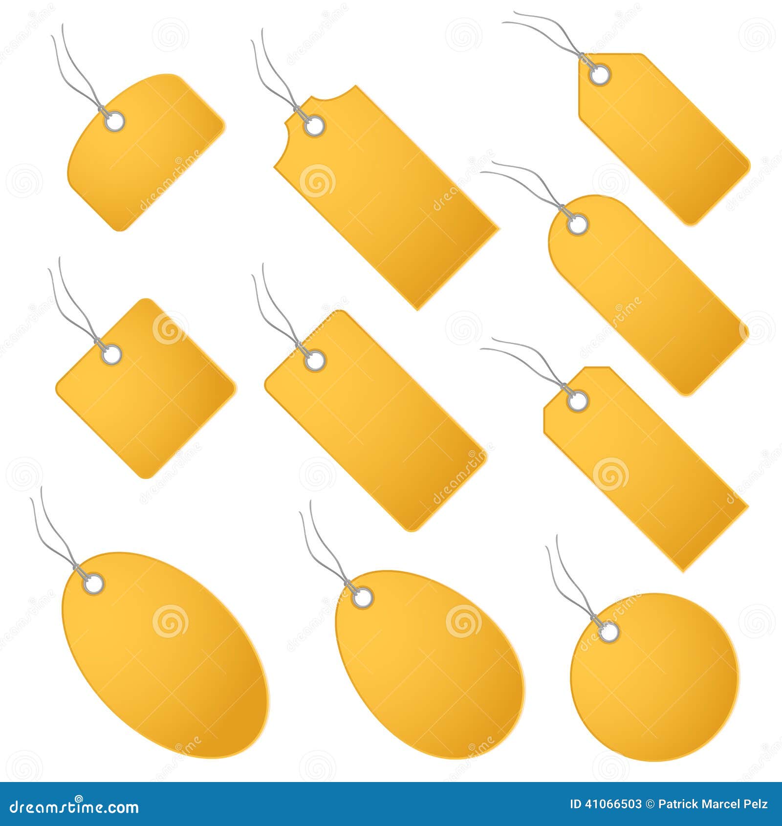 Set of yellow hangtags stock vector. Illustration of promotion - 41066503