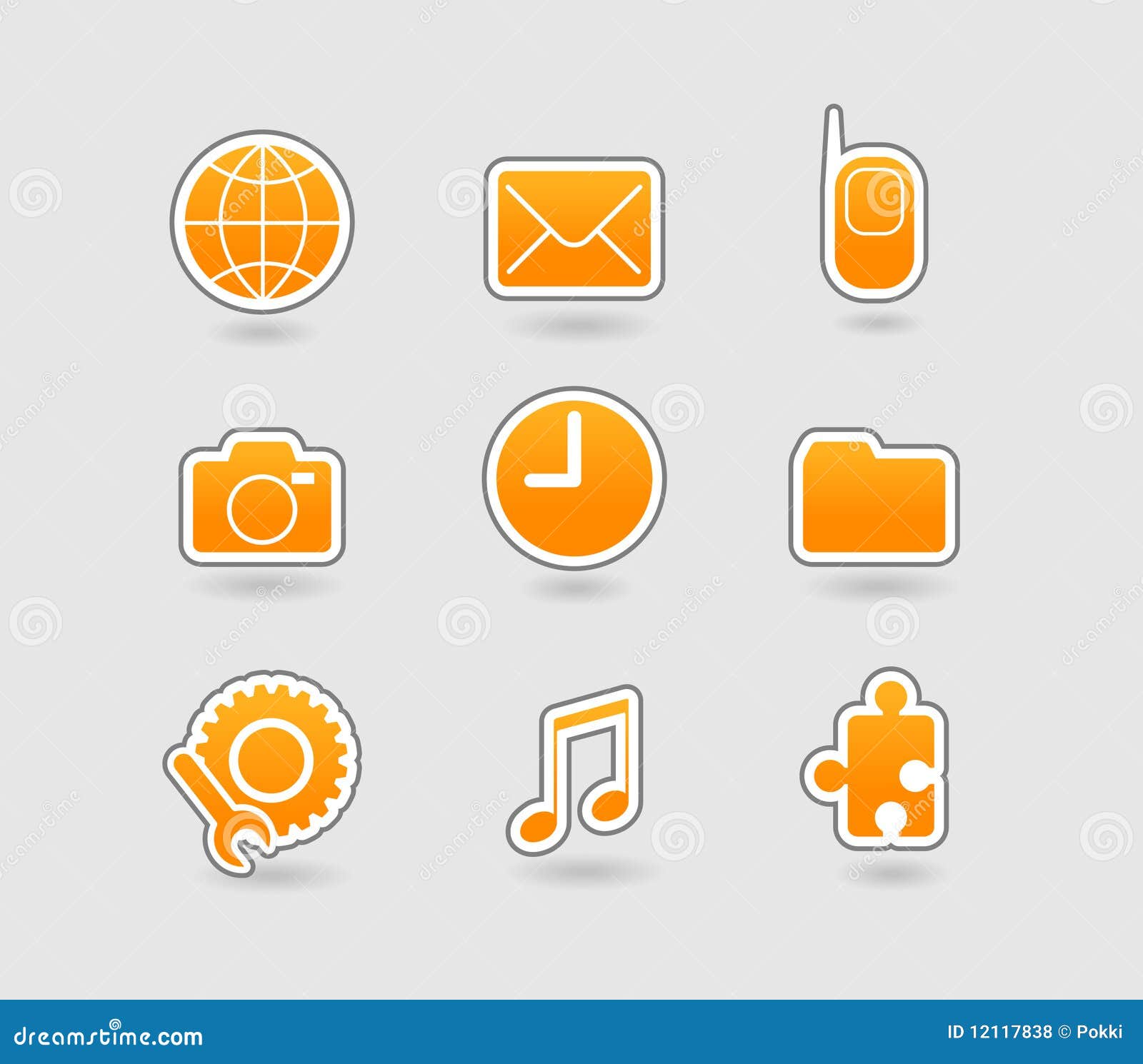 Set of Yellow Icons. Vector Stock Vector - Illustration of computer ...