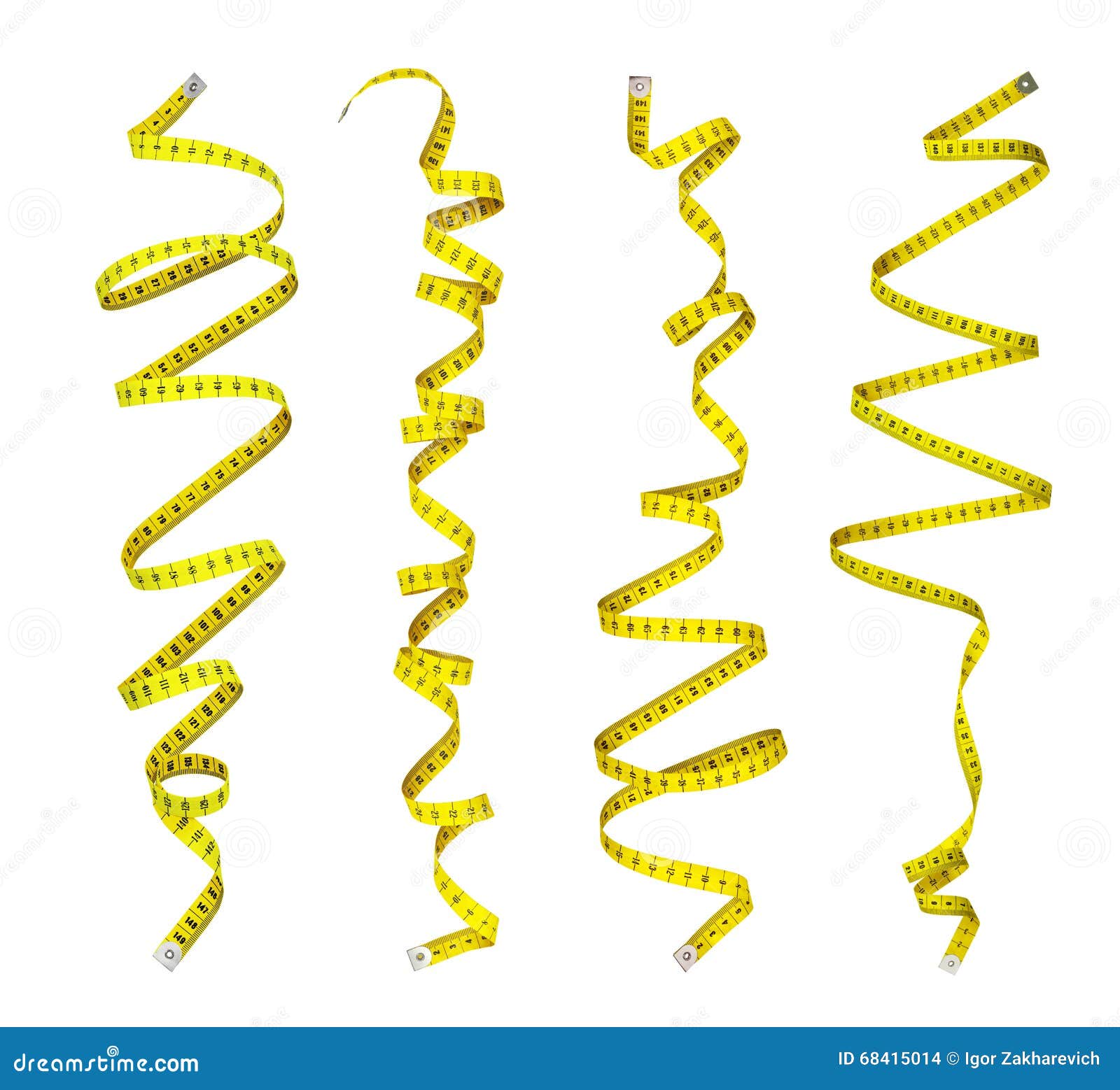 A Set of Yellow Measuring Tape on an Stock Photo - Image of number ...