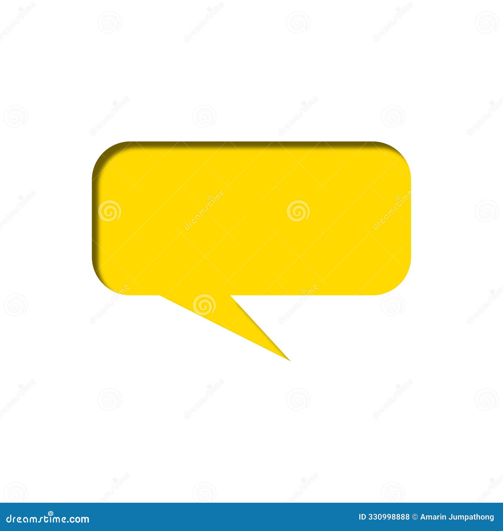 Set of Yellow Pastel Speech Bubble with Shadow Isolated Background ...