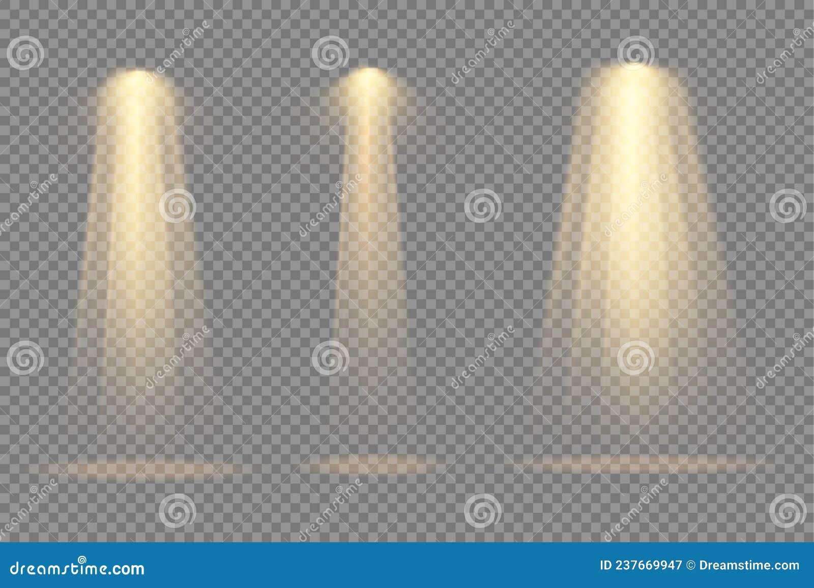 Set of Yellow Spotlight, Projector Light Effect. Stock Vector ...