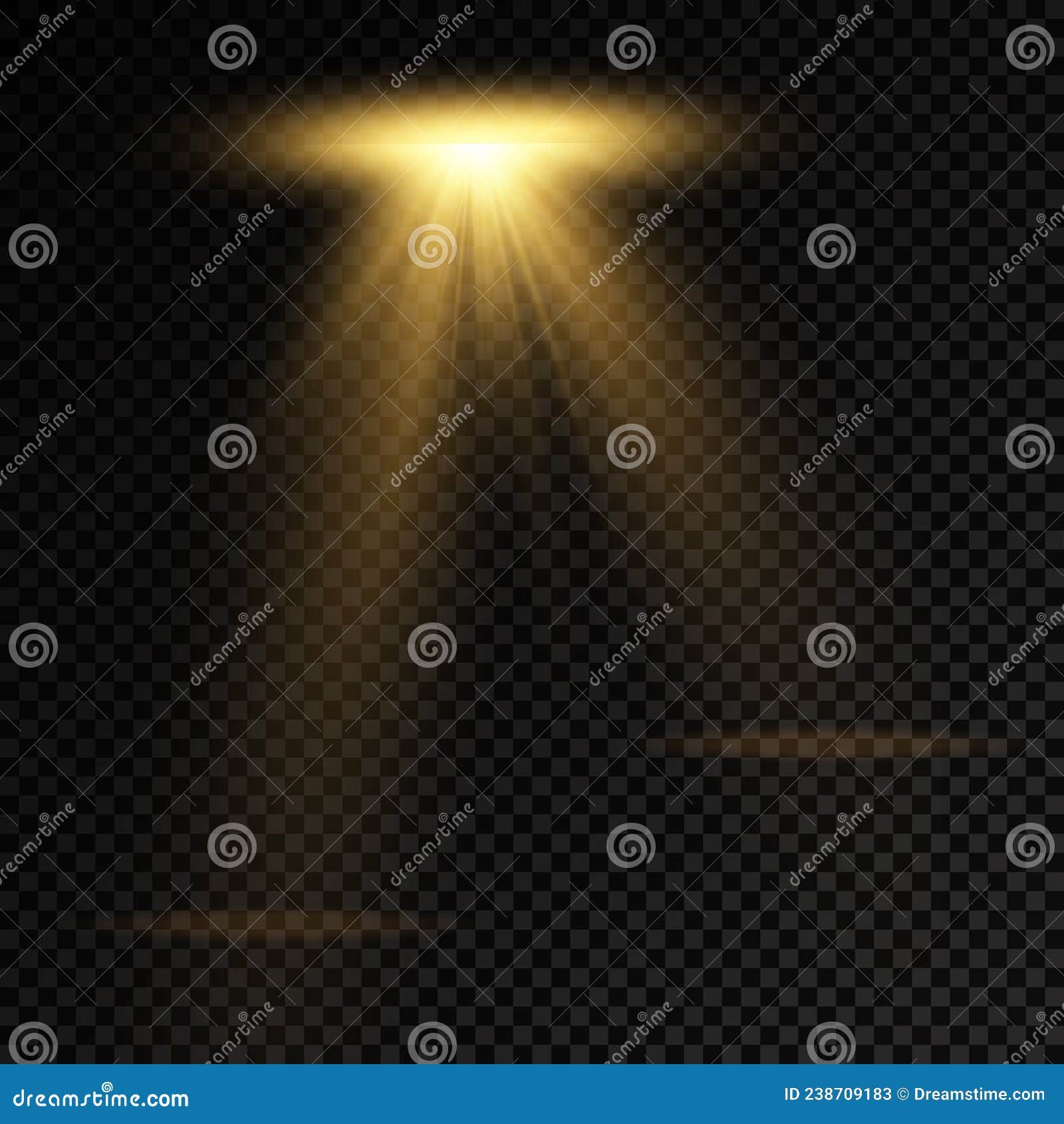 Set of Yellow Spotlight, Projector Light Effect. Stock Vector ...