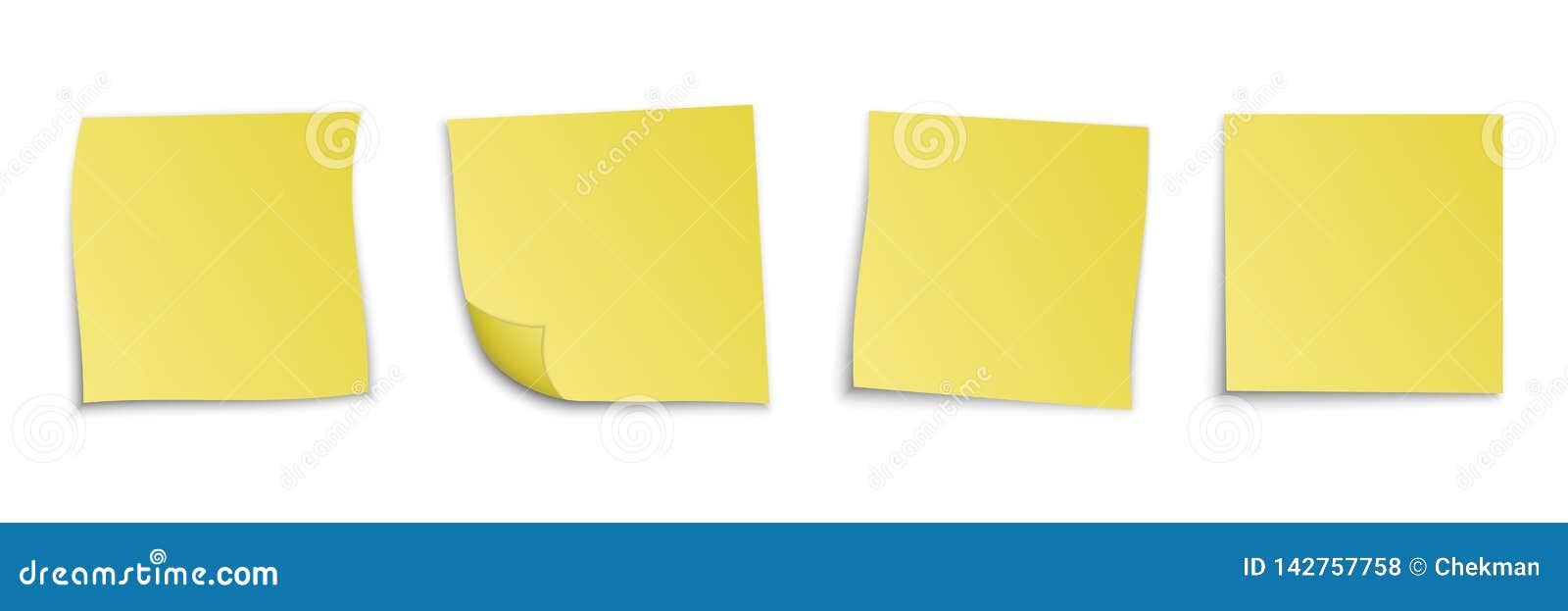 Set of Yellow Square Paper Stickers. Vector Illustration Stock ...