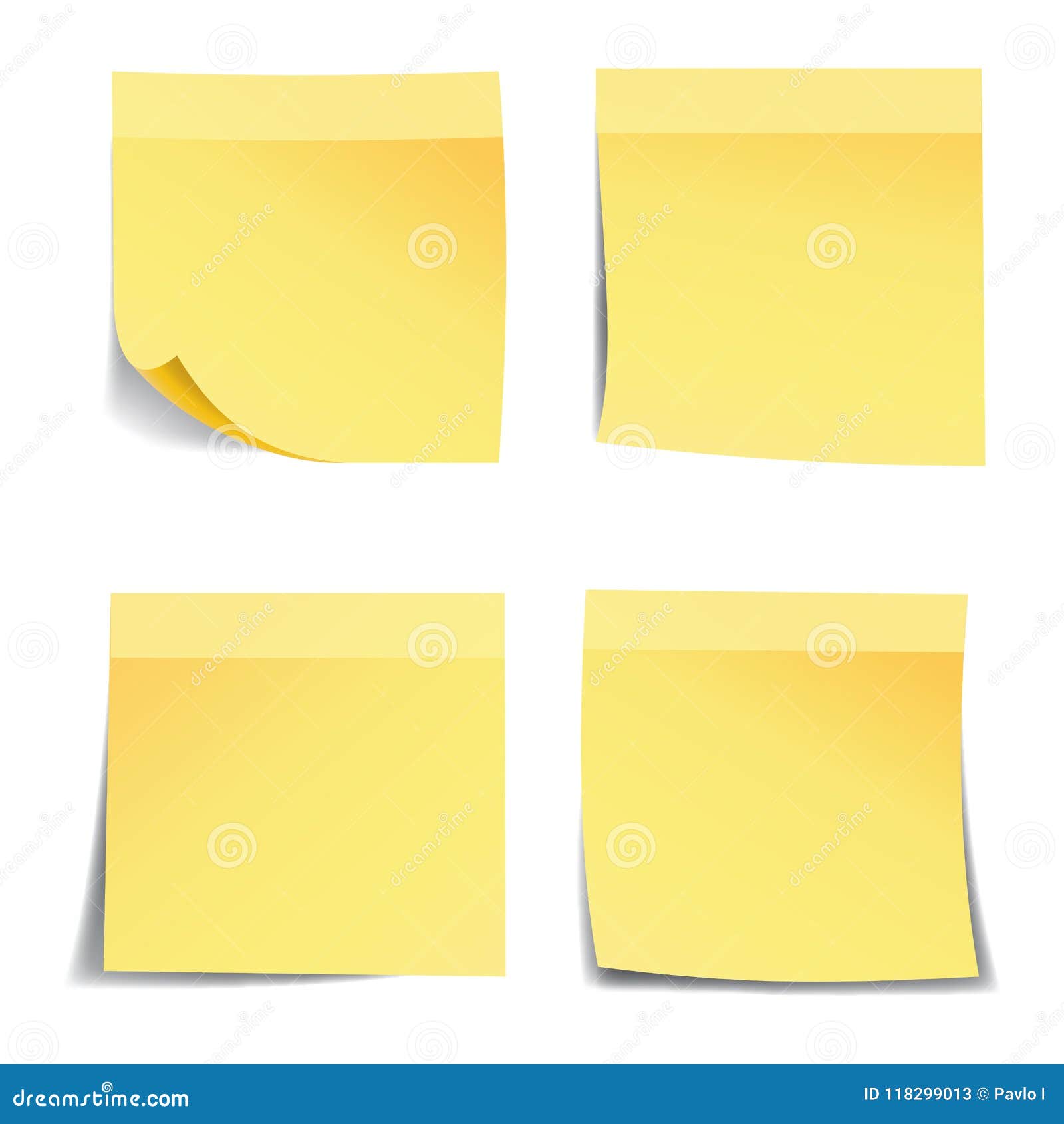 Set Yellow Sticky Papers - Vector Stock Vector - Illustration of ...