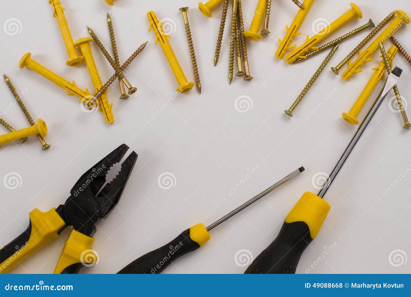 Set of yellow tools stock photo. Image of force, effort - 49088668