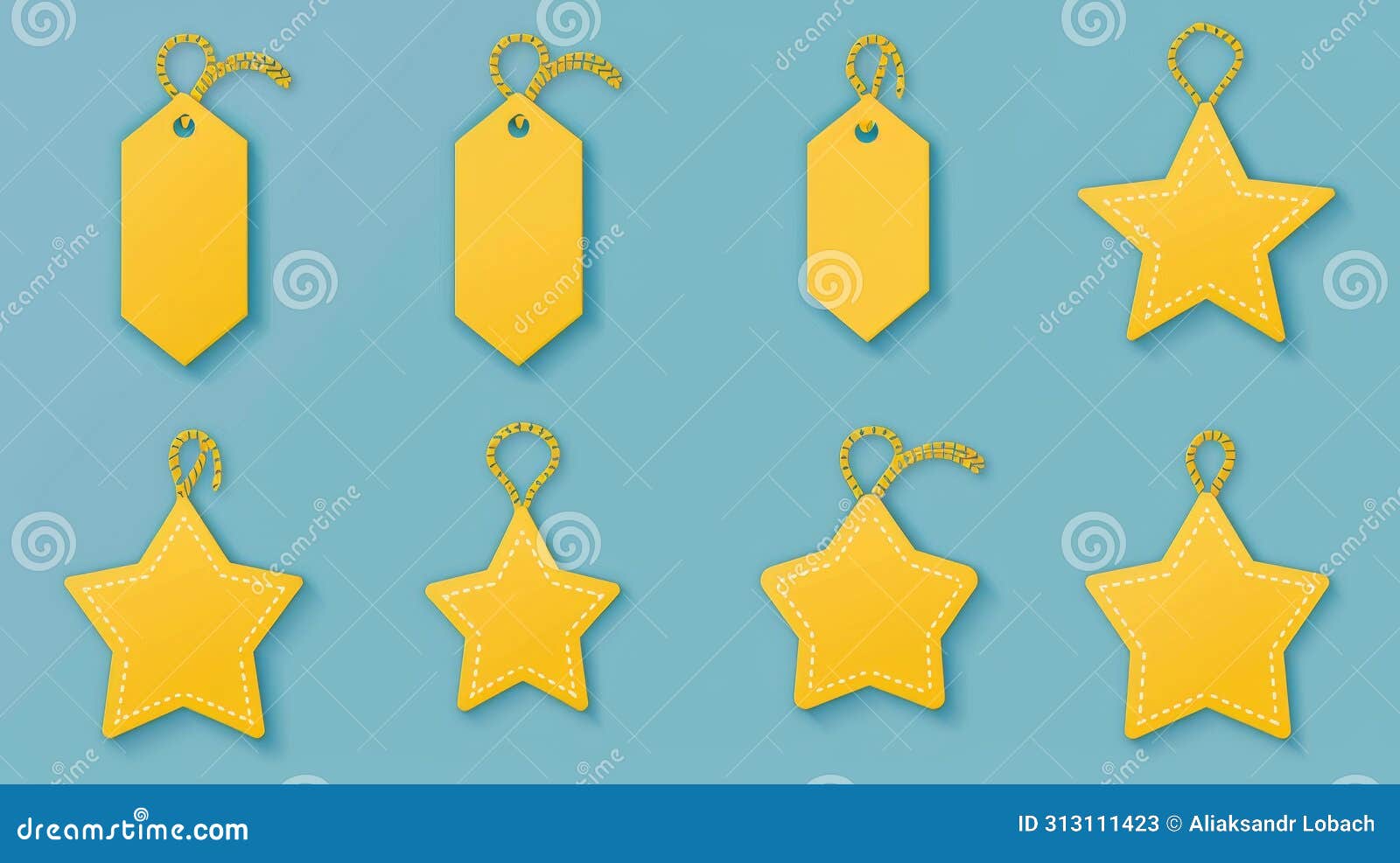 A Set of Yellow Trade Labels. Labels without Stickers Stock ...