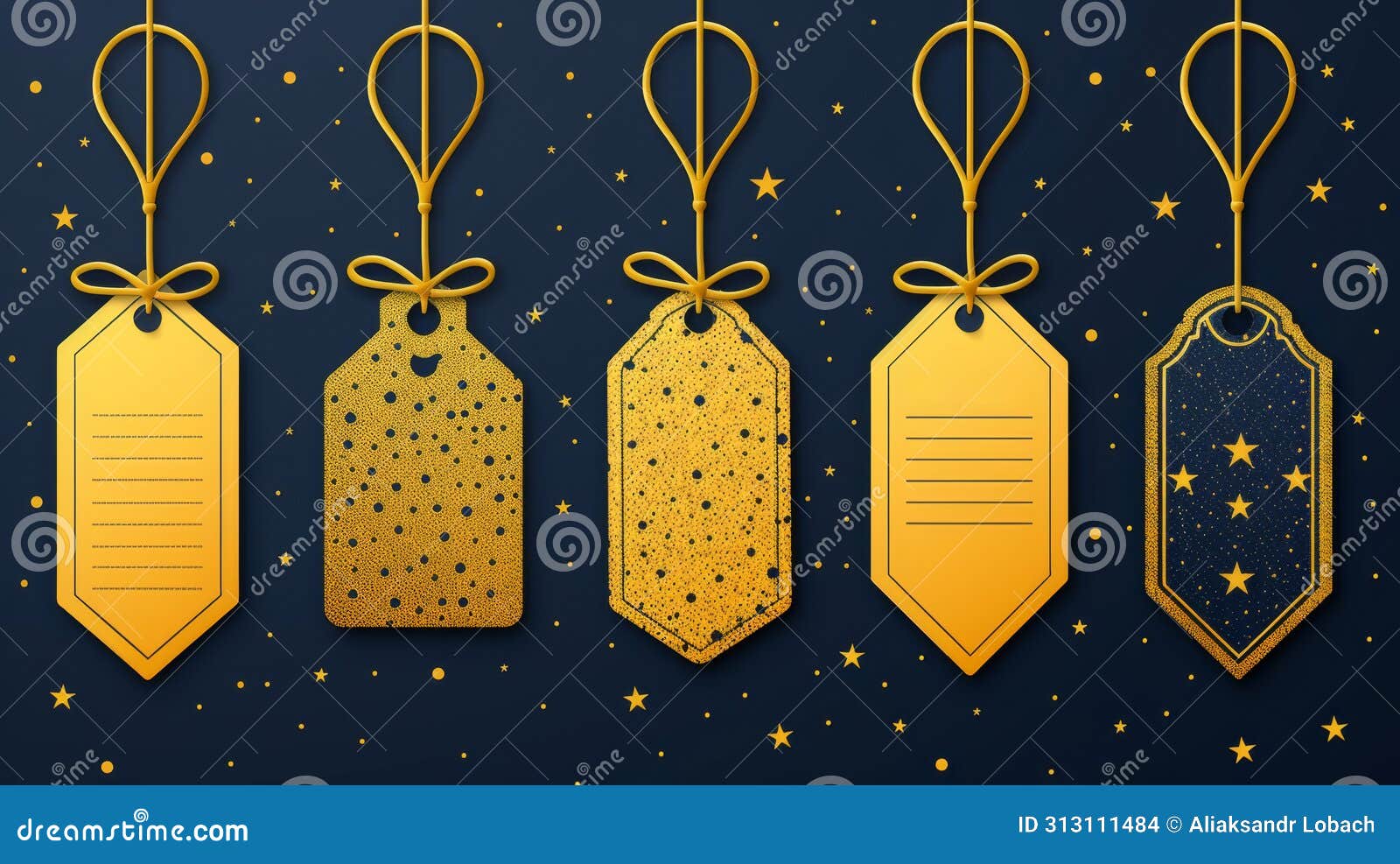 A Set of Yellow Trade Labels. Labels without Stickers Stock Photo ...