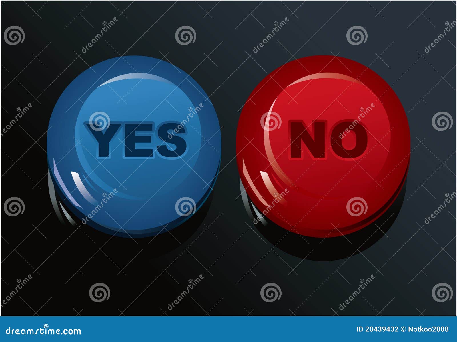Set of Yes/No buttons stock vector. Illustration of decline - 20439432