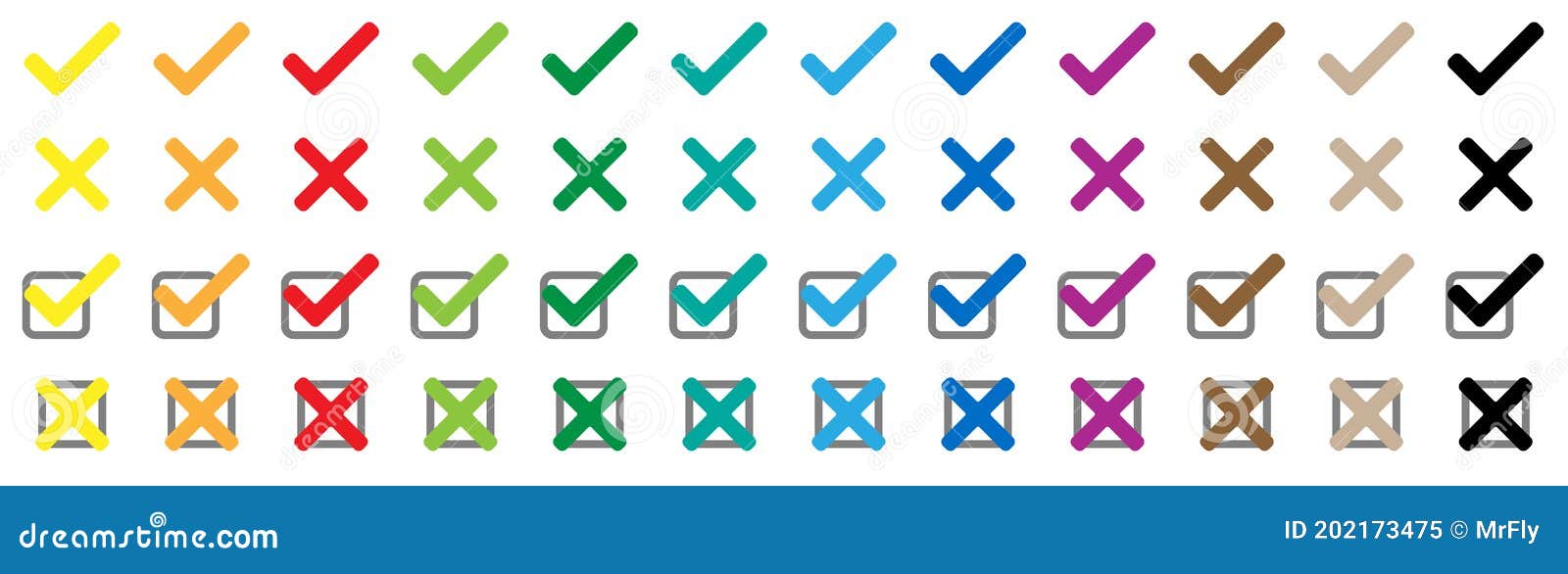 Set of Yes and No Signs, Vector Illustration Stock Vector ...