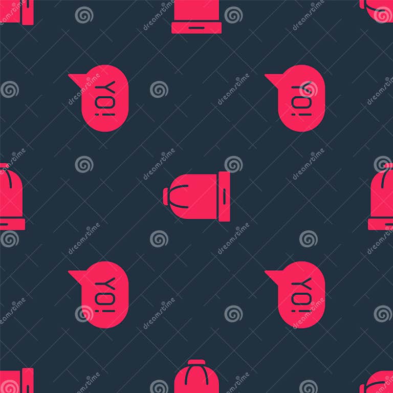 Set Yo Slang Lettering and Winter Hat on Seamless Pattern. Vector Stock ...