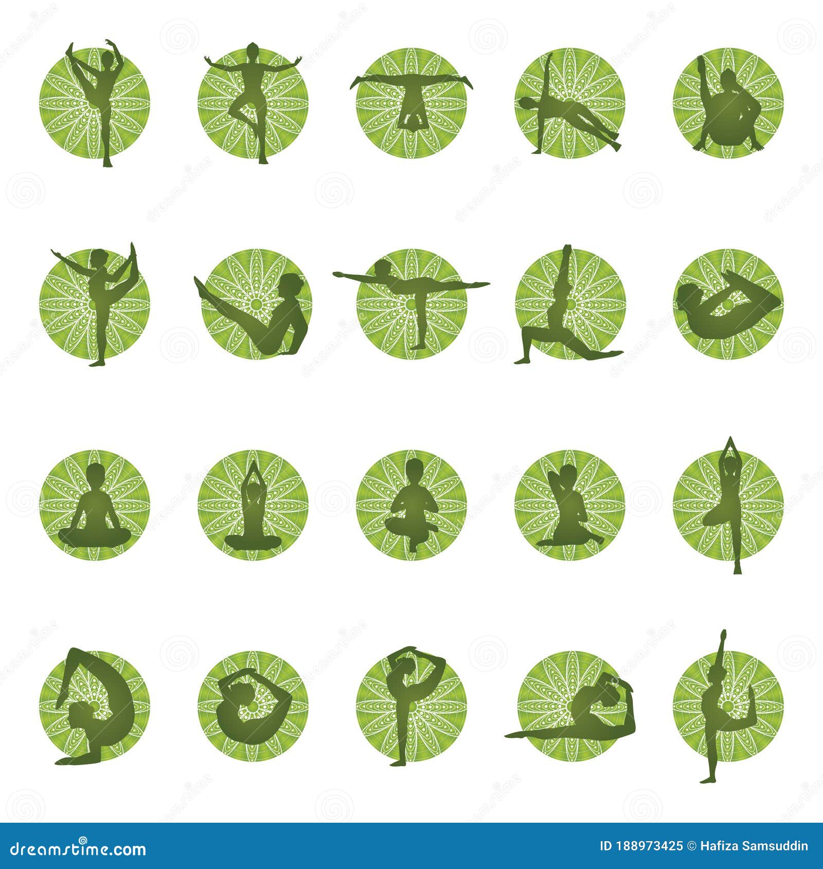 Set of Yoga Asanas. Vector Illustration Decorative Design Stock Vector ...