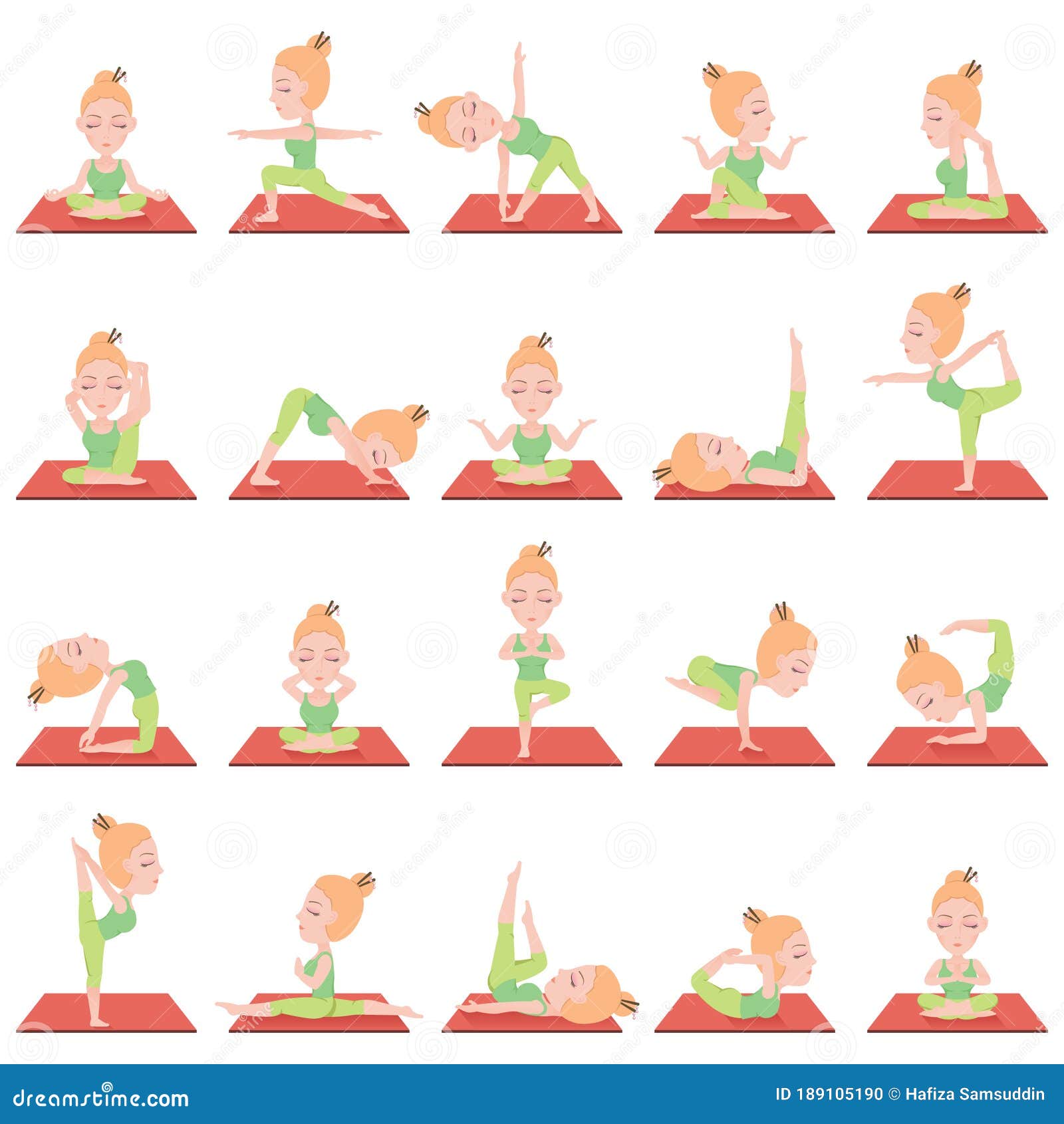 Set of Yoga Asanas. Vector Illustration Decorative Design Stock Vector ...