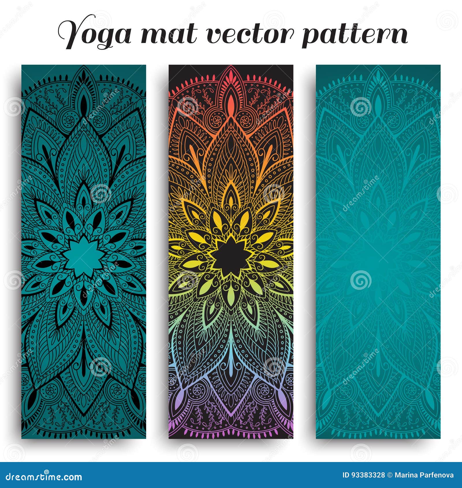 Set of Yoga Mat Vector Pattern Stock Vector - Illustration of graphic ...