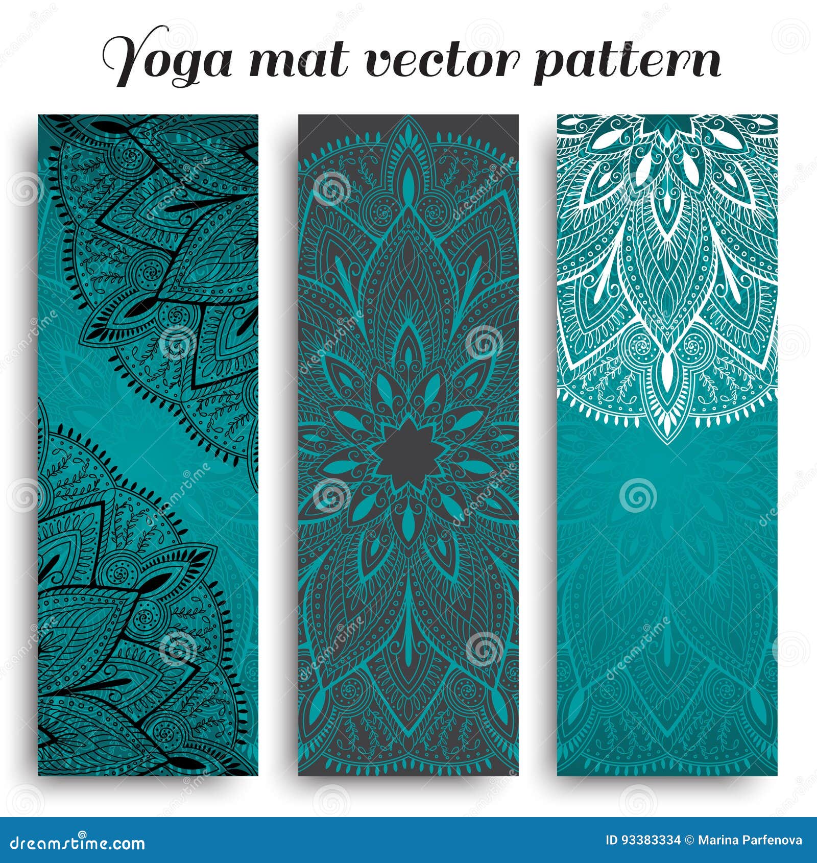 Set of Yoga Mat Vector Pattern Stock Vector - Illustration of design ...