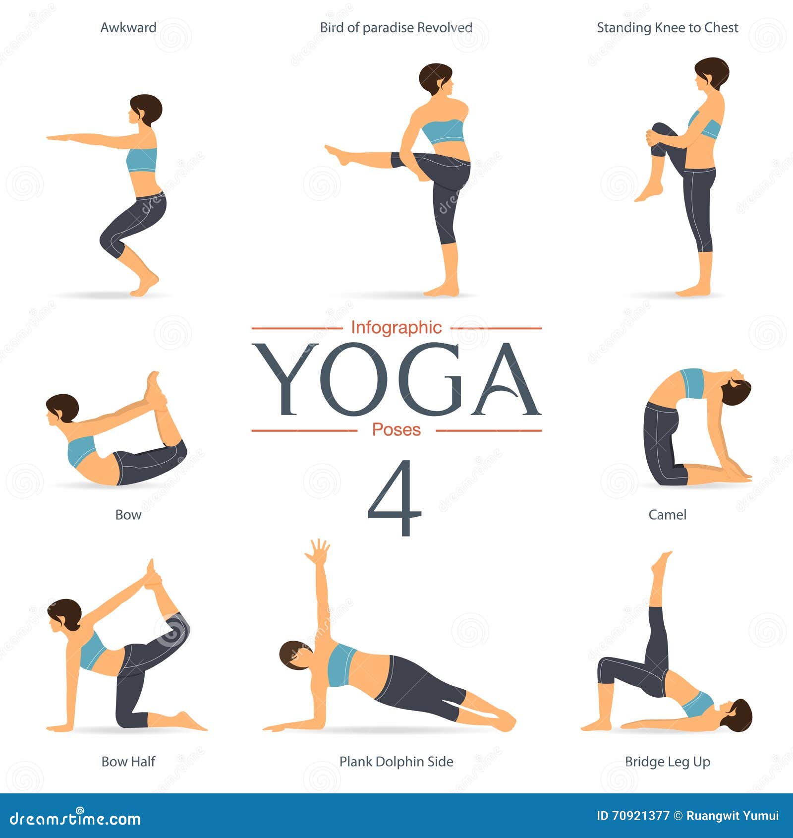 Set of Yoga Poses in Flat Design . Vector. Stock Vector - Illustration ...