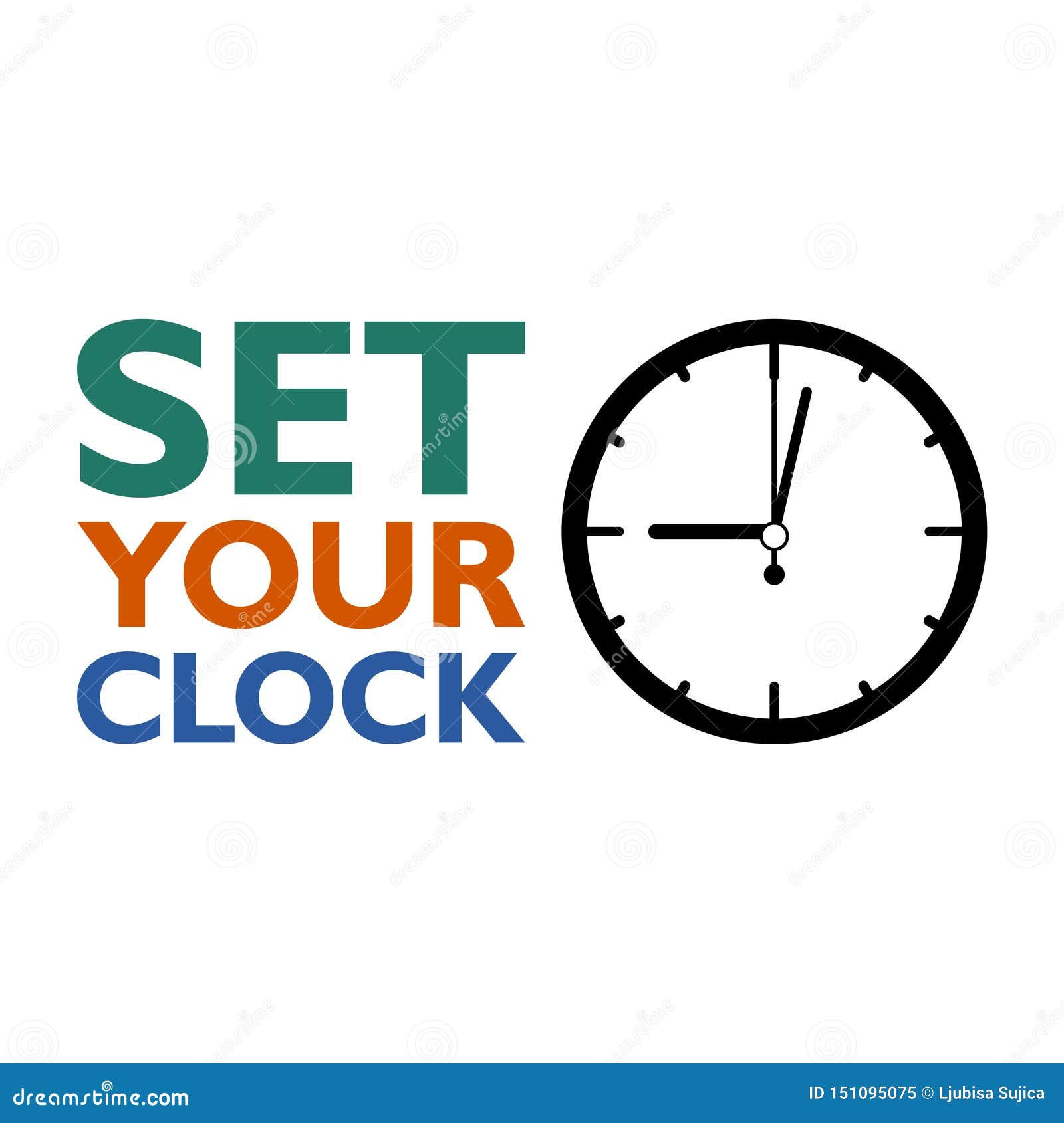 Set Your Clock Sign, Icon, Logo Stock Vector - Illustration of save ...