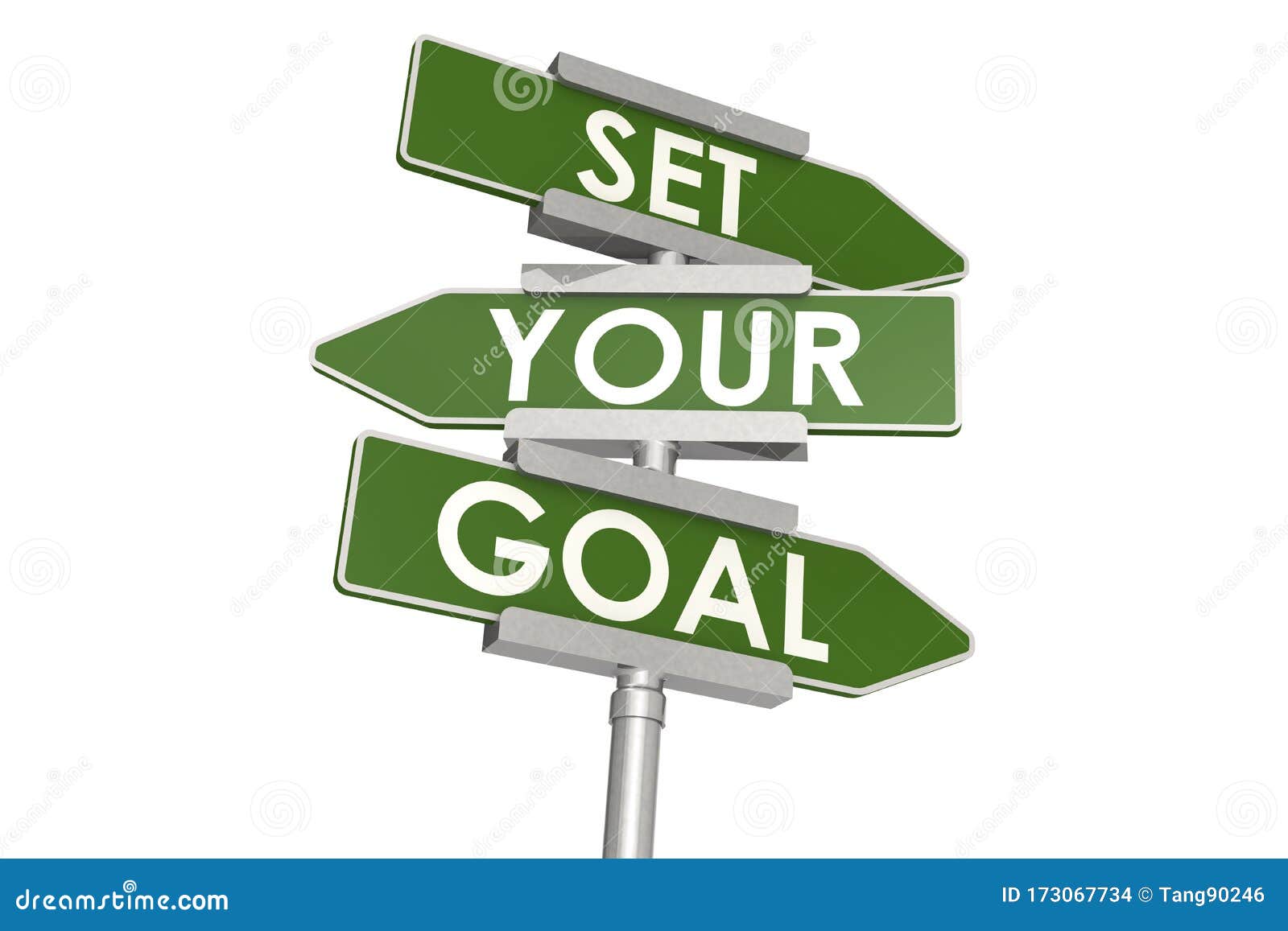 Set your goal road sign stock illustration. Illustration of challenge ...