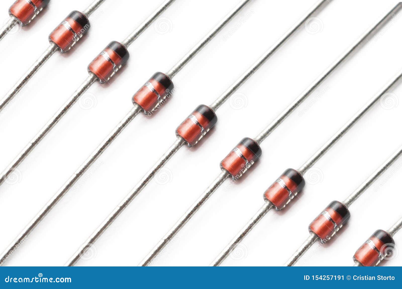 Set of Zener Diode Electronic Component on White Background Stock Image ...