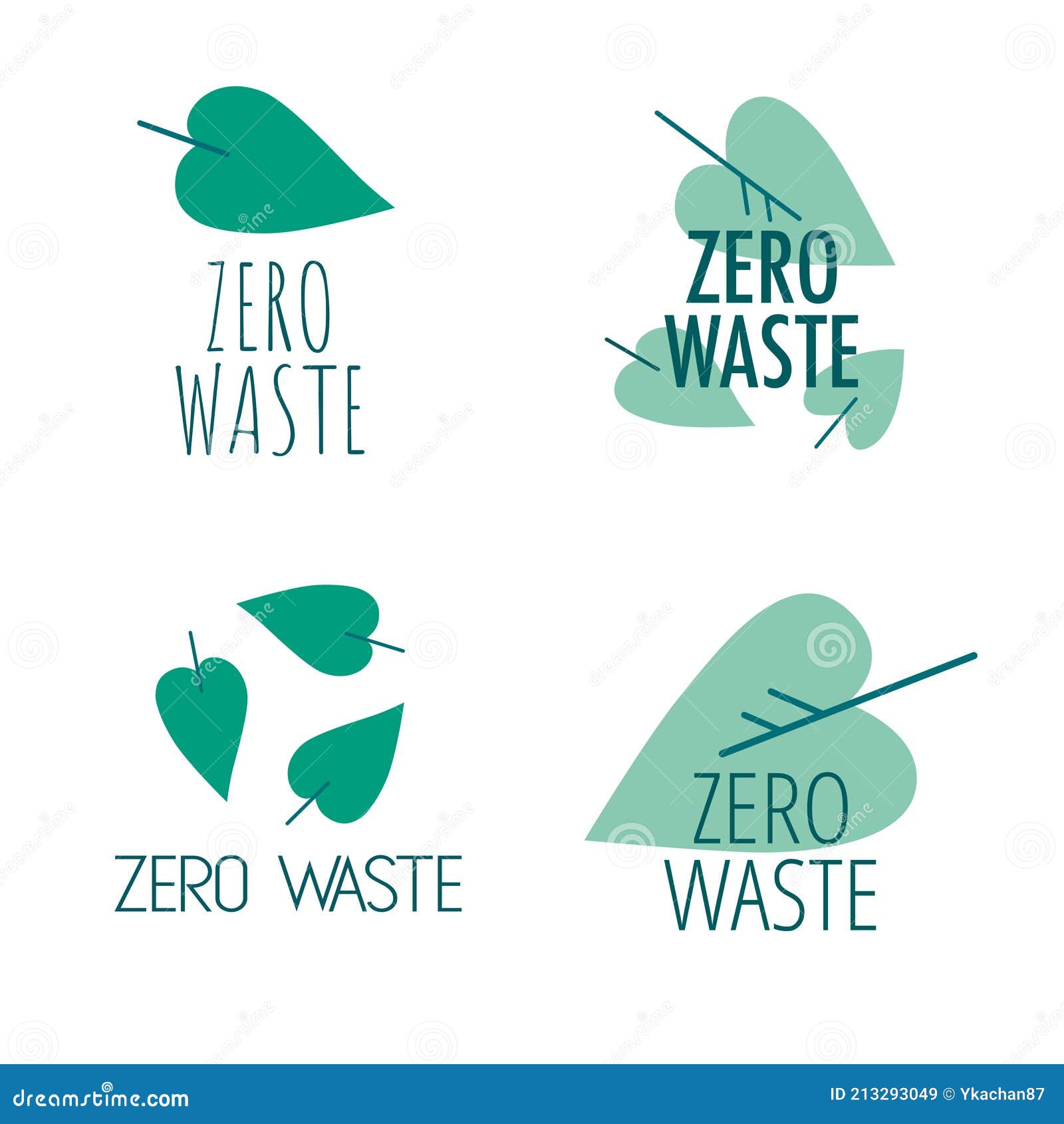 Set of Zero Waste Logotypes Isolated on White Background. Linear Icon ...
