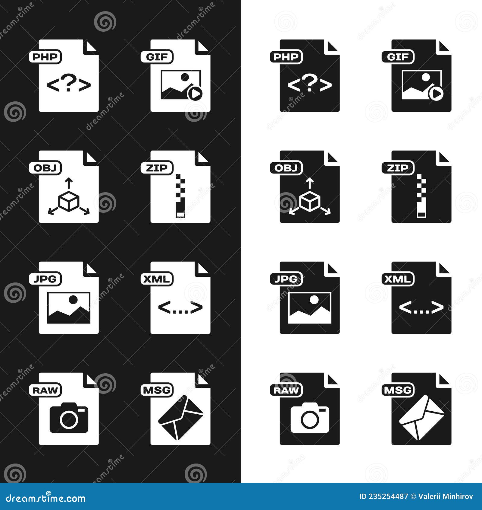 Set Zip File Document Obj Php Gif Jpg Msg Xml E Icono Raw. Vector ... Set Zip File Document Obj Php Gif Jpg Msg Xml E Icono Raw. Vector ...