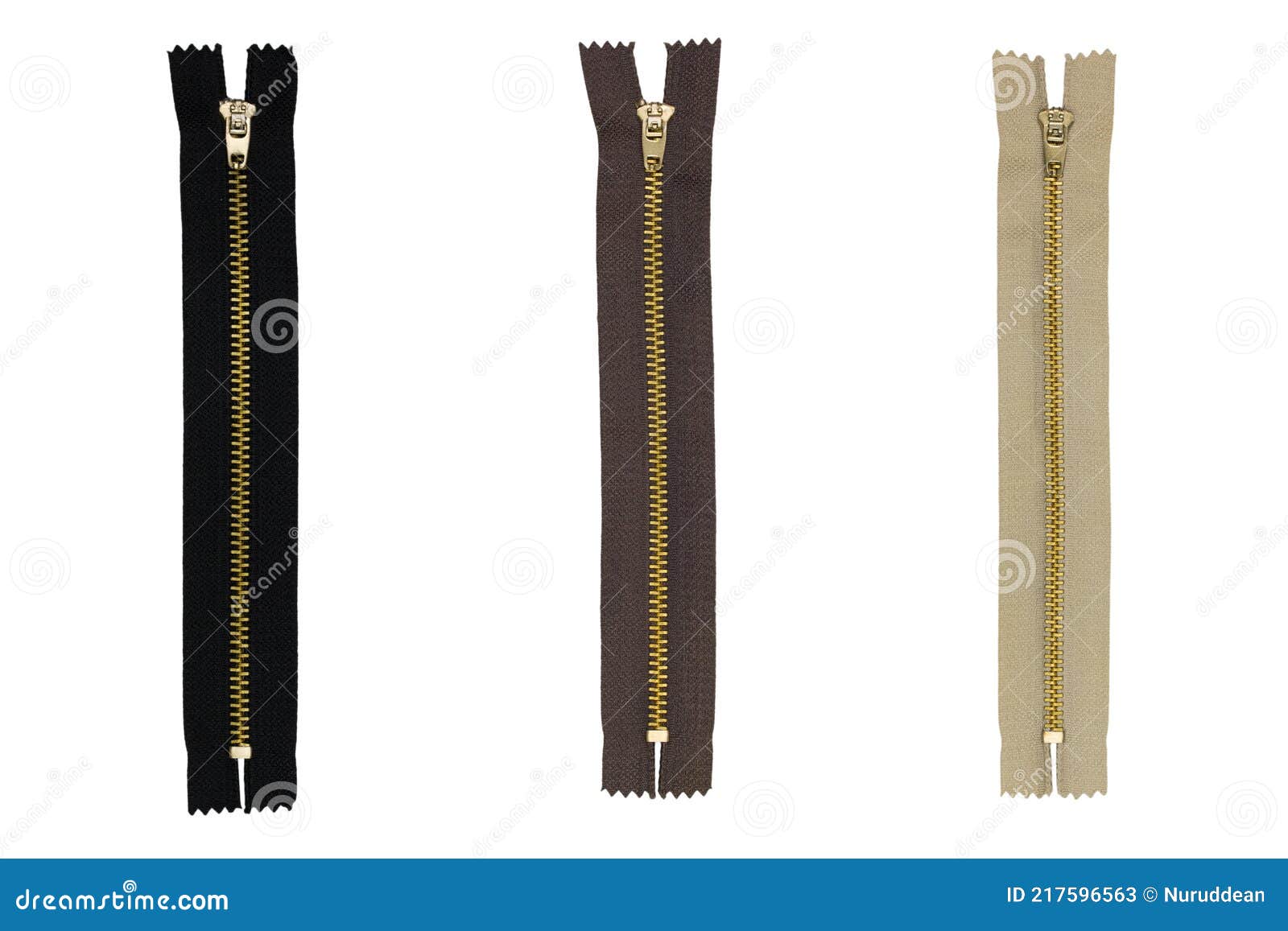 Set of Zipper a Closed Isolated on White Background Stock Image - Image ...