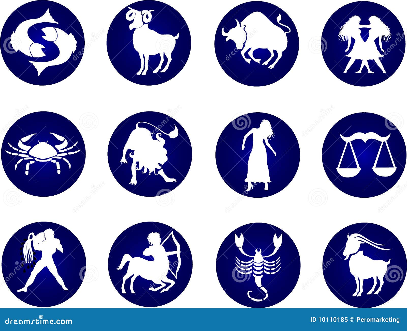Set of zodiac buttons stock illustration. Illustration of symbols ...