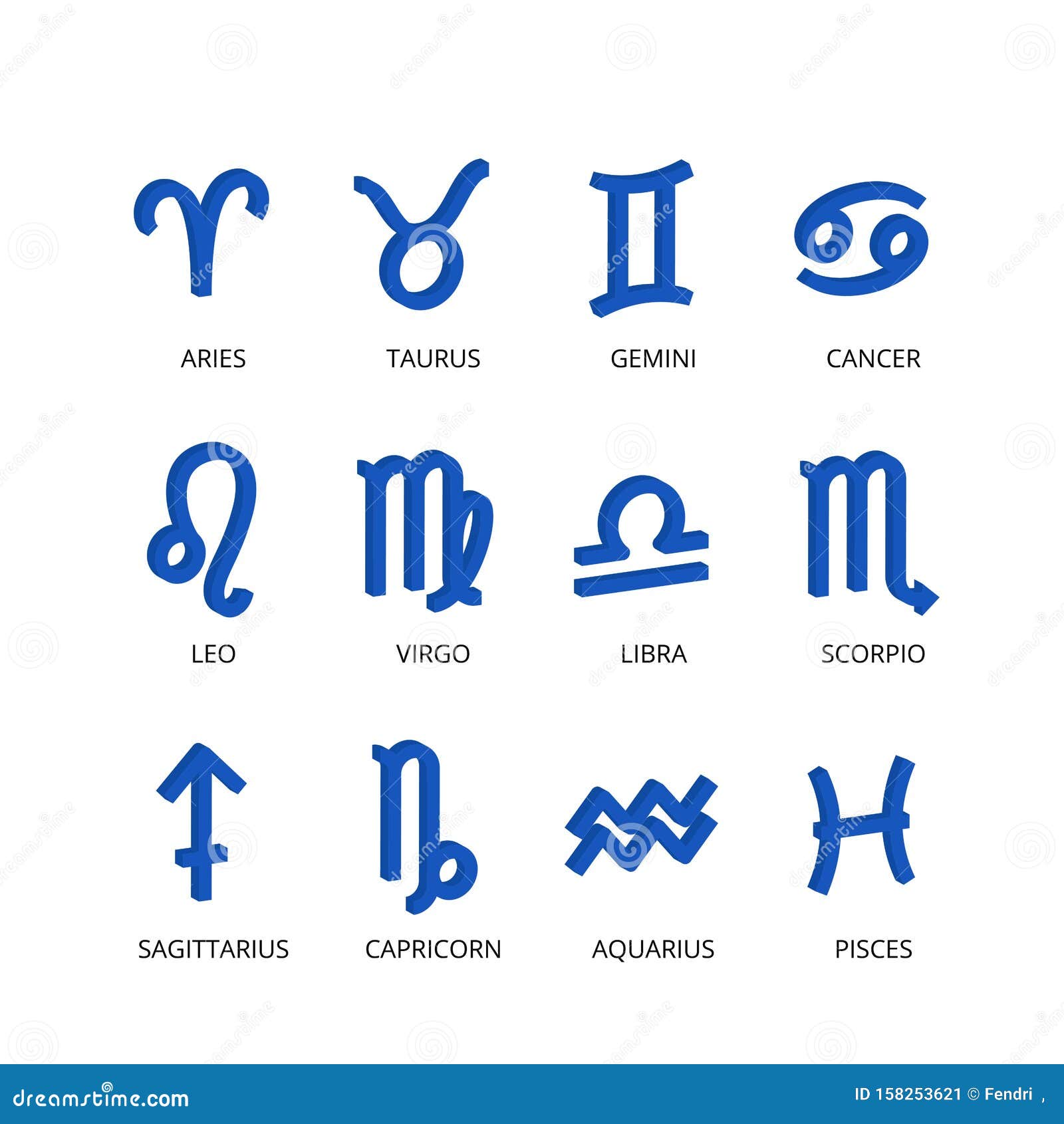 SET ZODIAC SIGNS stock vector. Illustration of scorpion - 158253621