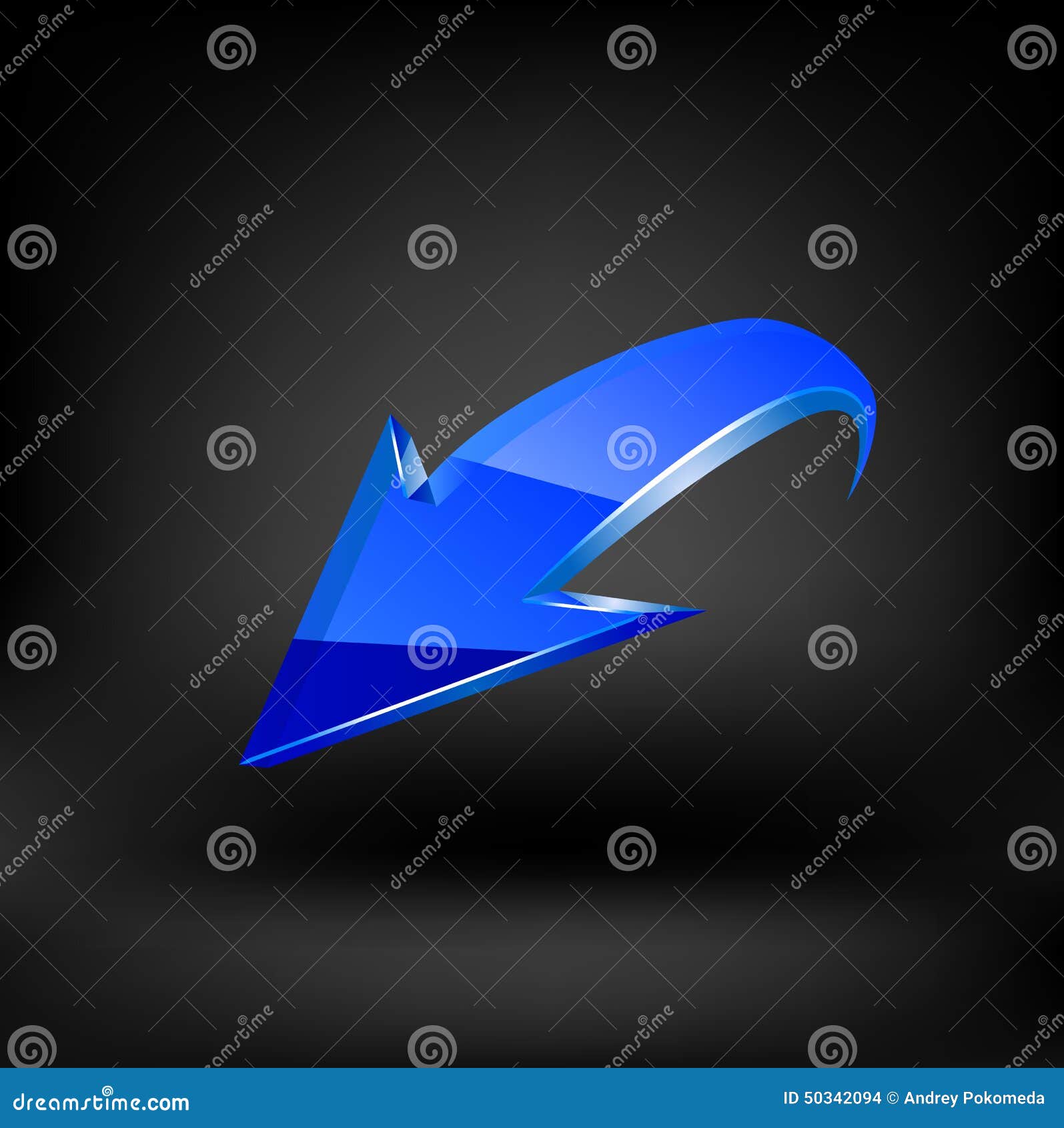 Seta azul Vetor ilustração do vetor. Ilustração de ponteiro - 50342094