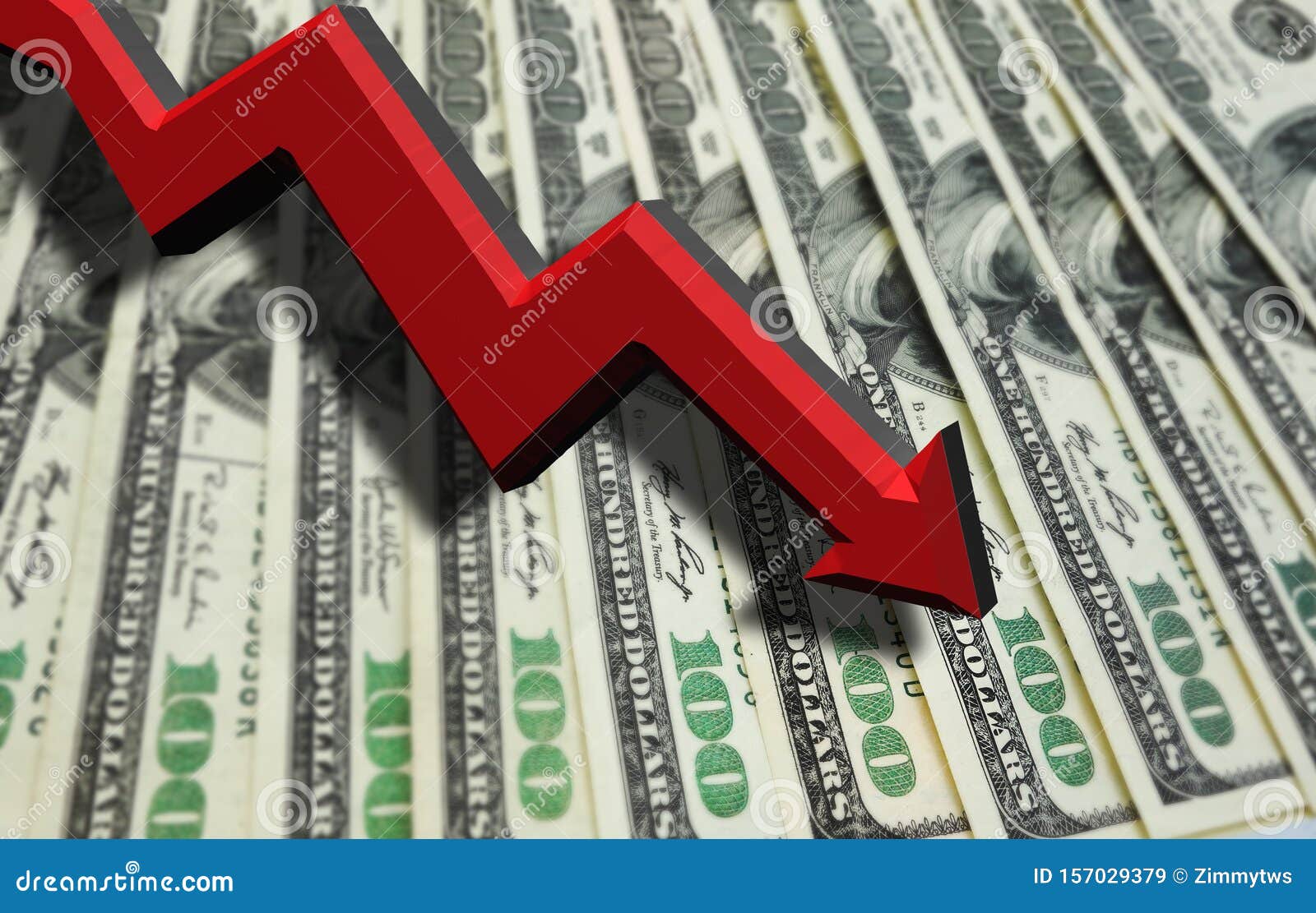 Seta De Recessão Do Dólar Imagem De Stock Imagem De Financeiro 157029379