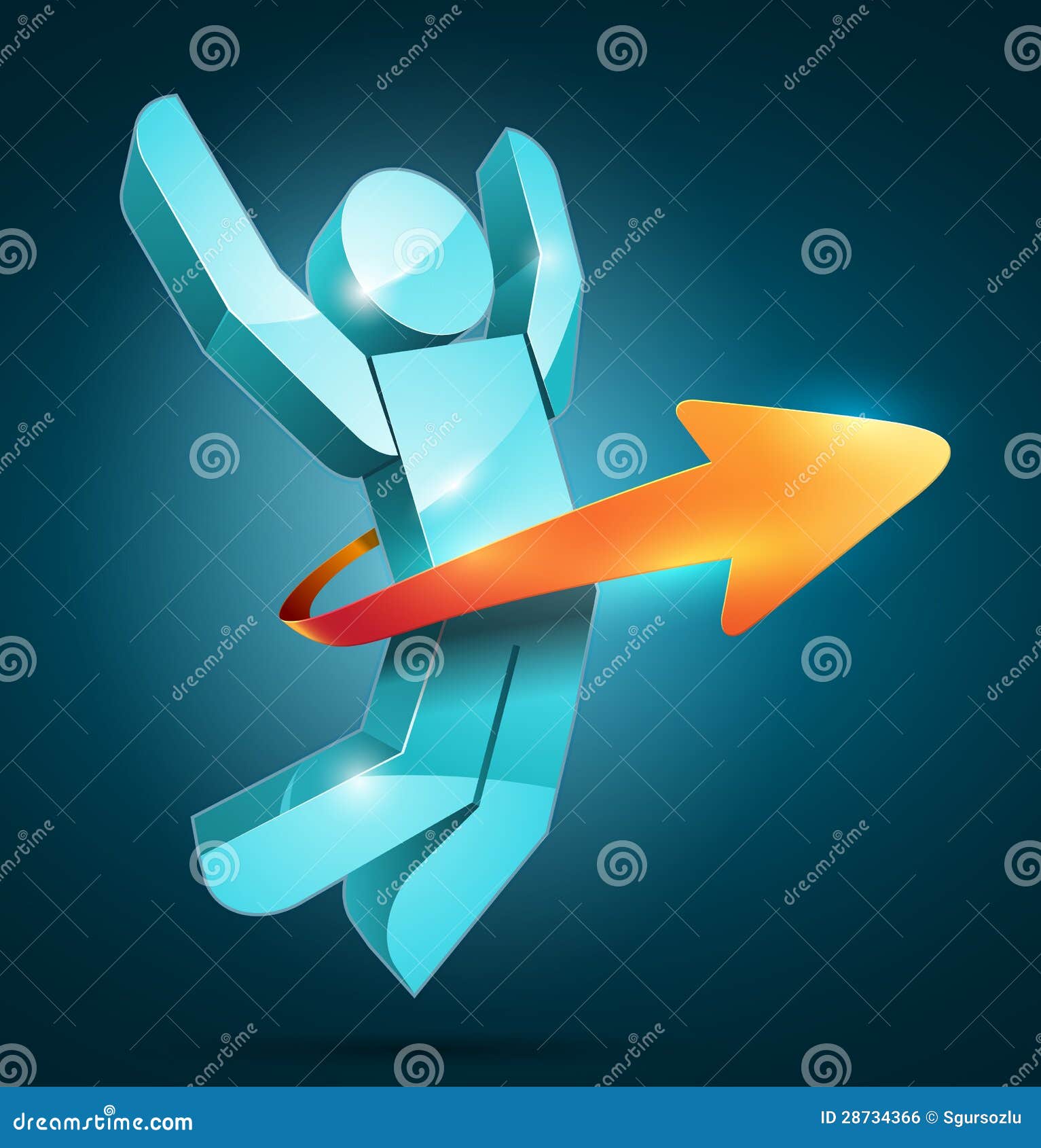 Seta de salto do homem ilustração do vetor. Ilustração de sucesso ...