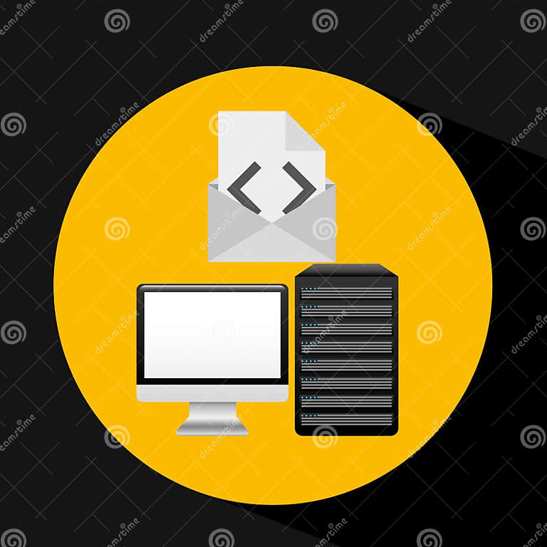 Seta Do Email Do Base De Dados Do PC Ilustração do Vetor - Ilustração ...