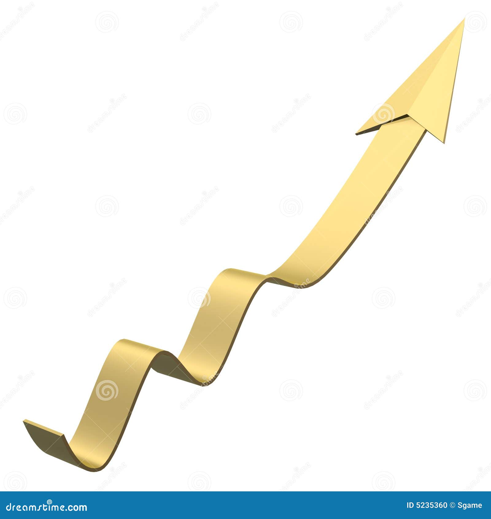 A Seta Dourada Cresce Acima Ilustração Stock - Ilustração de estoque ...