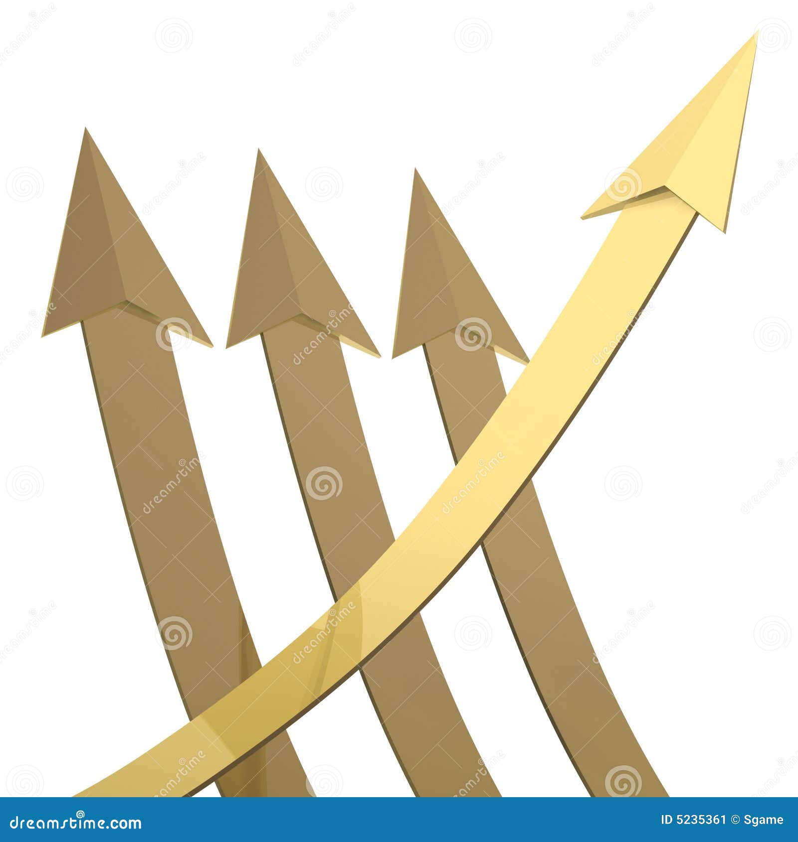 A Seta Dourada Cresce Acima Ilustração Stock - Ilustração de futuro ...