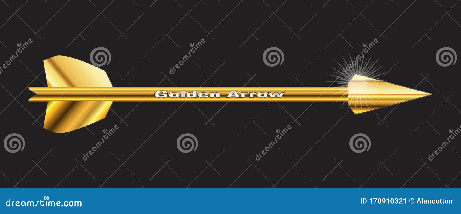 A Seta Dourada ilustração do vetor. Ilustração de arma - 170910321