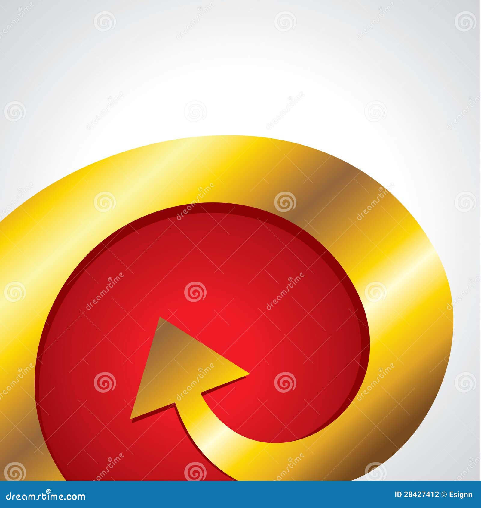 A Seta Dourada Vai Lado Superior Ilustração do Vetor - Ilustração de ...