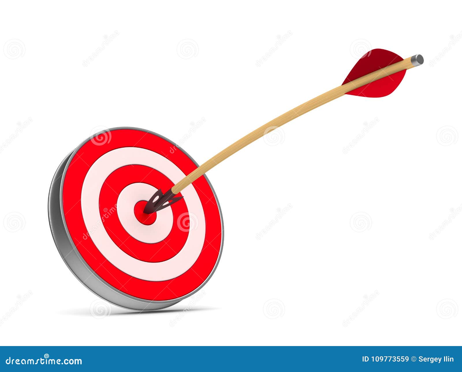 Seta E Alvo No Fundo Branco Illustratio 3D Isolado Ilustração Stock ...