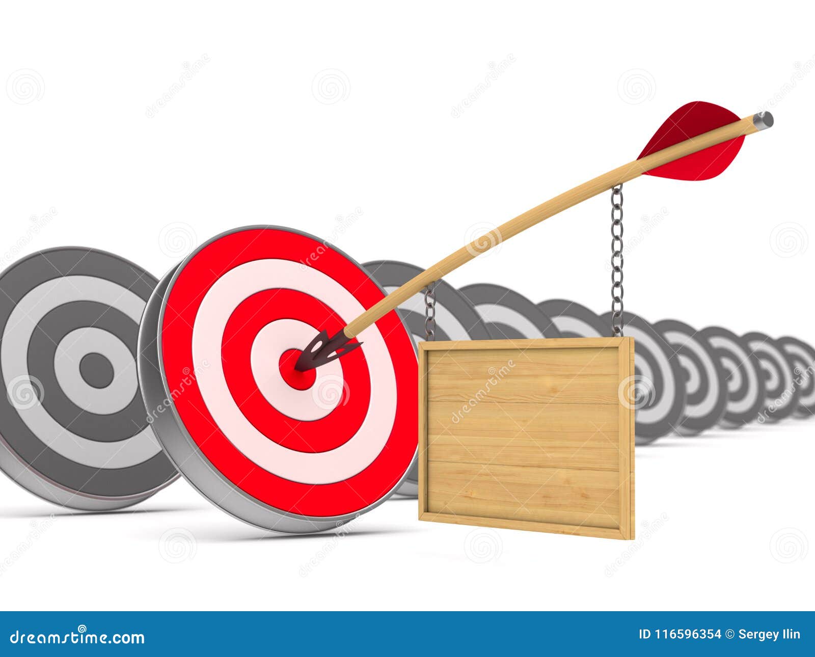 Seta E Alvo No Fundo Branco Illustratio 3D Isolado Ilustração Stock ...