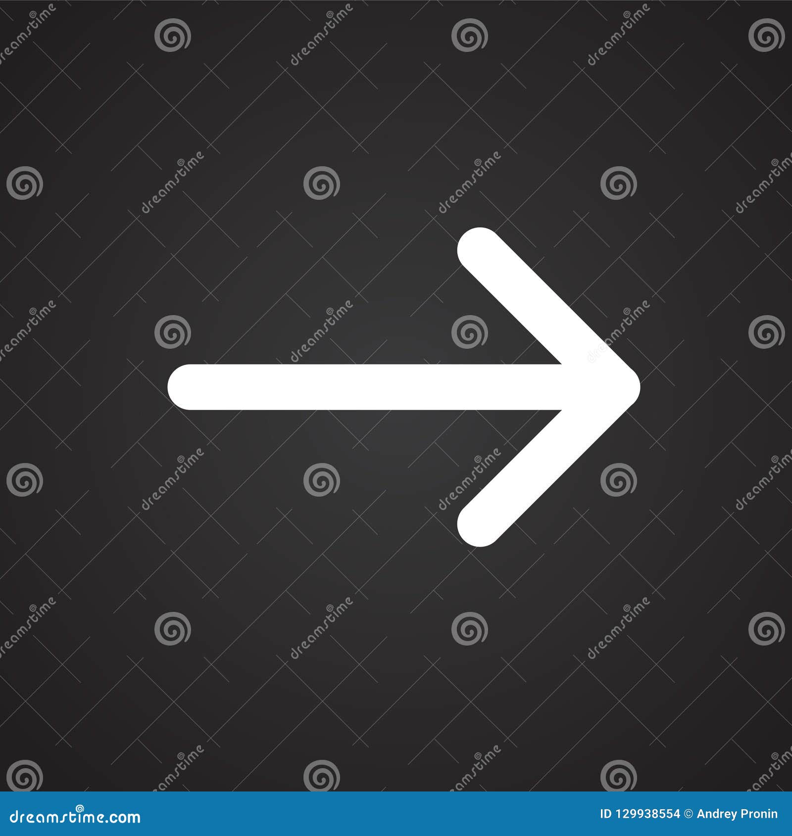 Seta No Fundo Preto Direito Ilustração do Vetor - Ilustração de simples ...