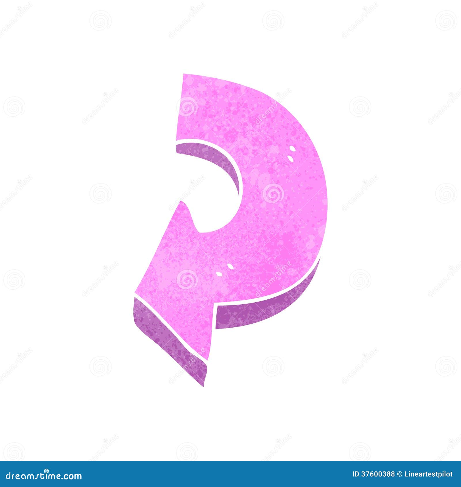 Seta Retro Do Rosa Dos Desenhos Animados Ilustração do Vetor ...