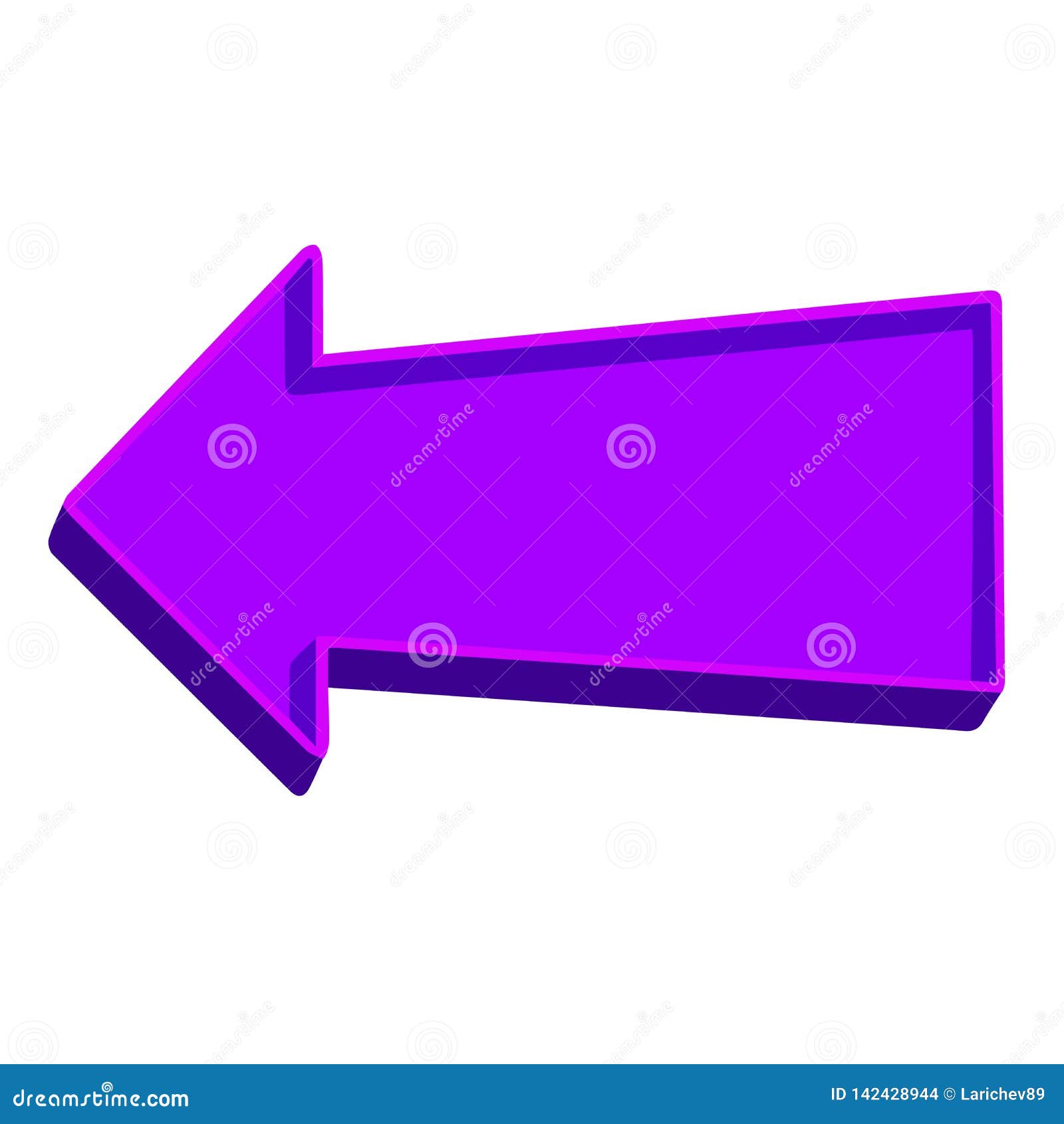 Seta Roxa Que Aponta a Esquerda Em Um Fundo Branco Ilustração Stock ...