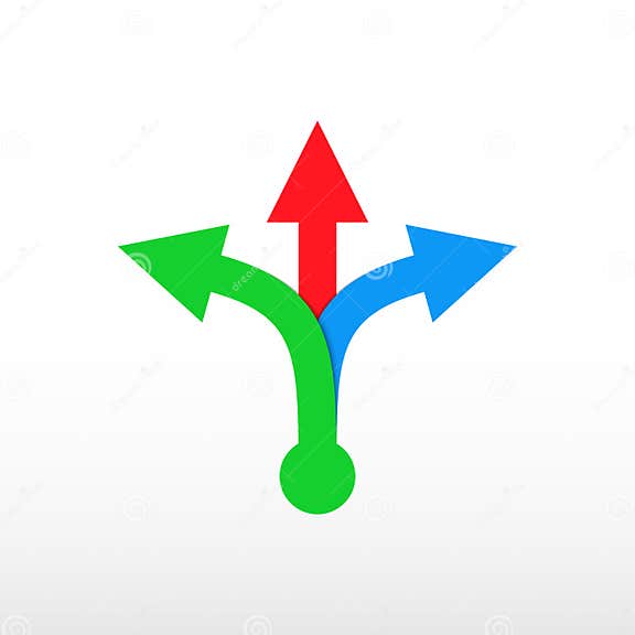 Seta Tripartido Do Sentido Seta Tripla Da Cor Ilustração do Vetor ...