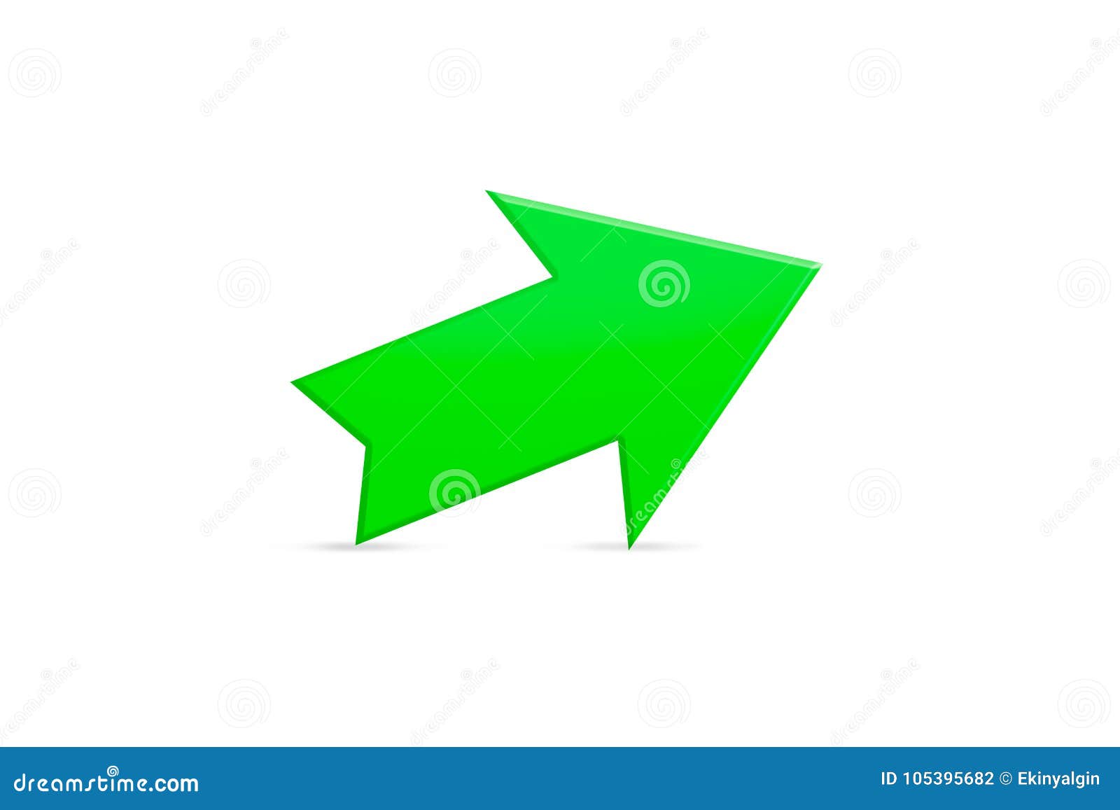 Seta Verde Que Aponta Certo Acima Do Lado No Branco Ilustração Stock ...