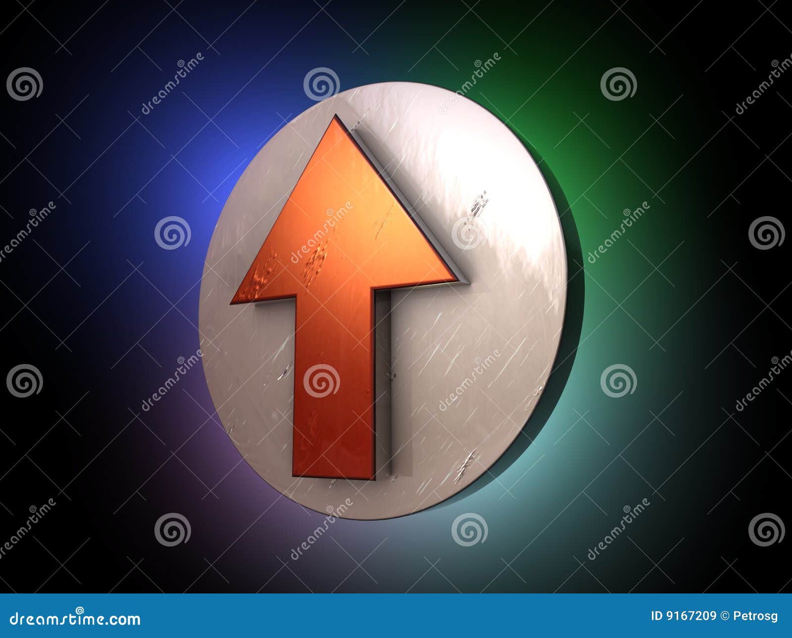 Seta vermelha acima ilustração stock. Ilustração de grampo - 9167209