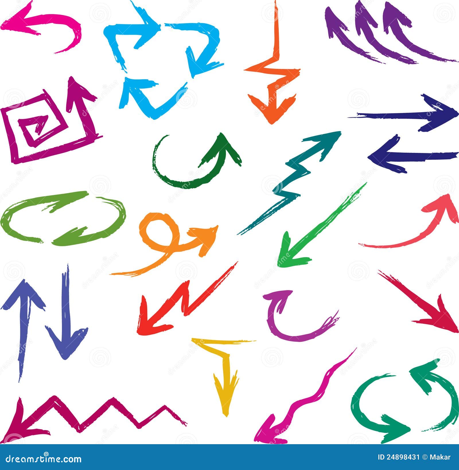 Setas ilustração do vetor. Ilustração de sinal, multicolorido - 24898431