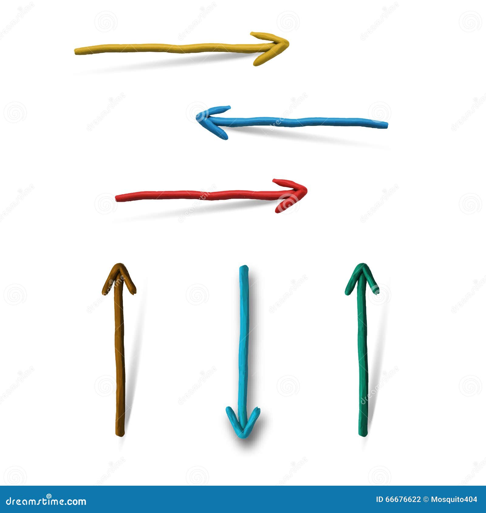 Setas Da Massa De Modelar No Fundo Branco Ilustração do Vetor ...