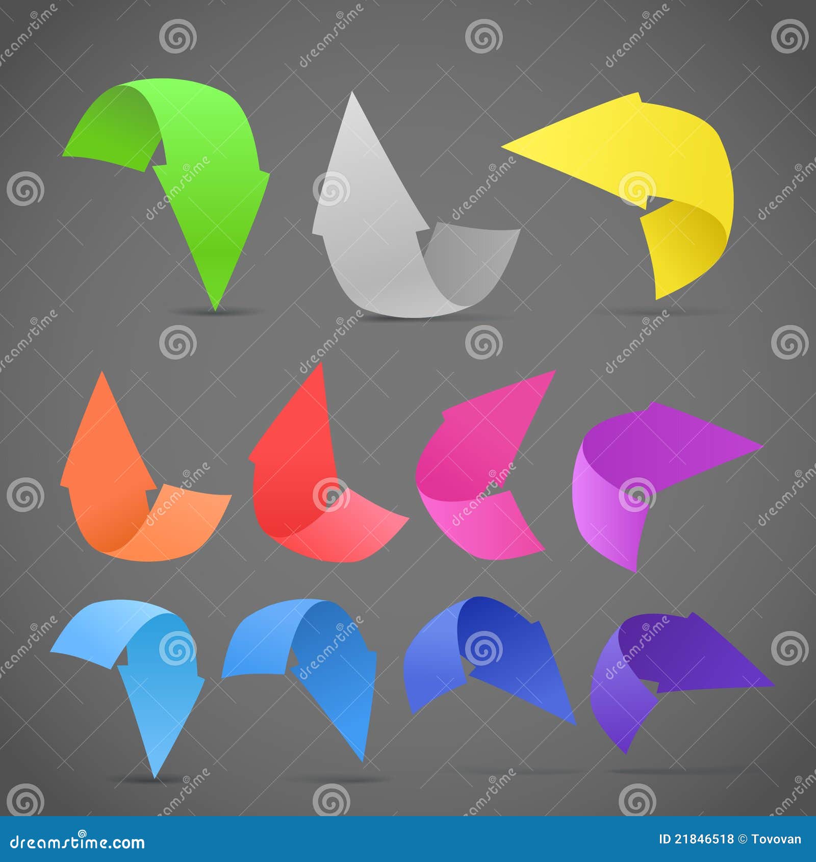 Setas De Papel Do Estilo Ajustadas Ilustração do Vetor - Ilustração de ...